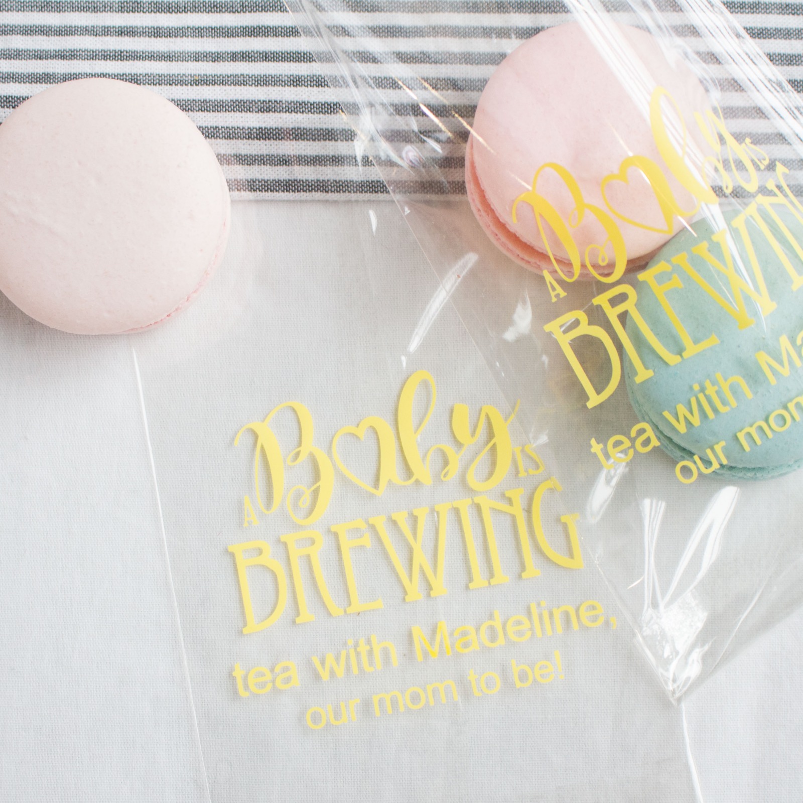 Baby Shower Cellophane Bags, Personalized Cellophane Bags, Personalized ...