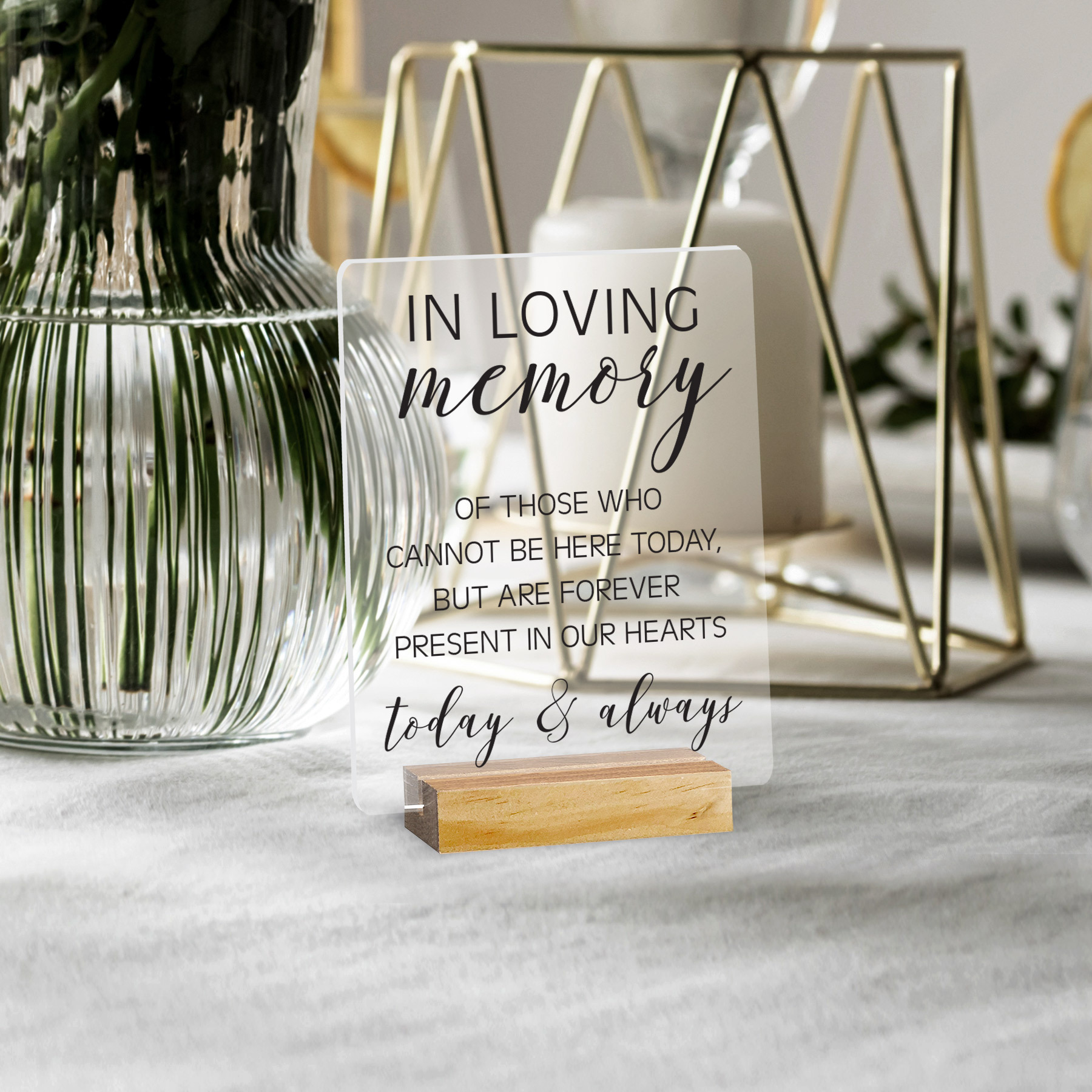 Acrylic "In Loving Memory" Sign