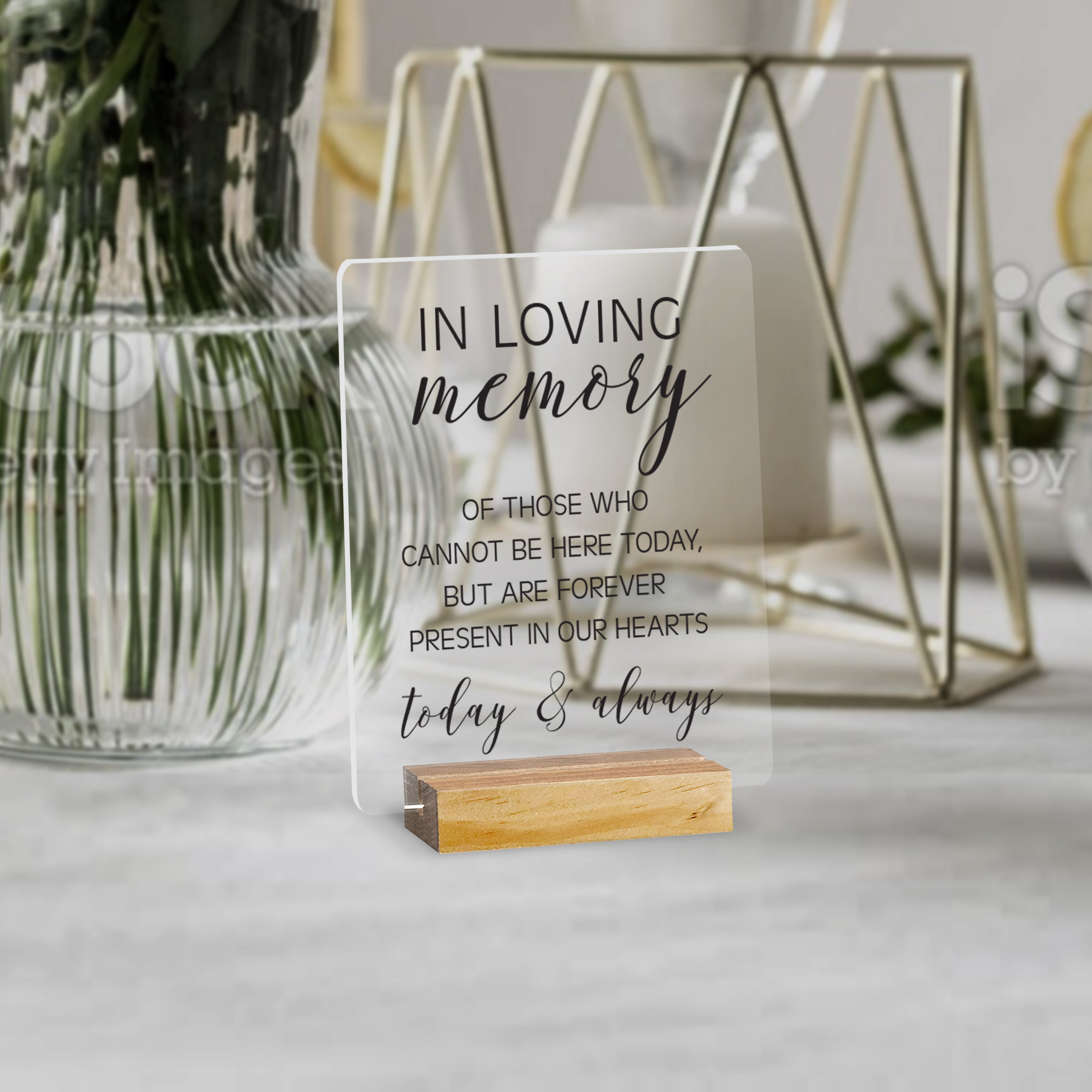 Acrylic "In Loving Memory" Sign