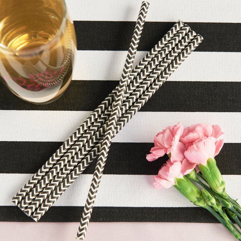 Striped Paper Straws, Chevron Paper Straws, Decorated Paper Straws